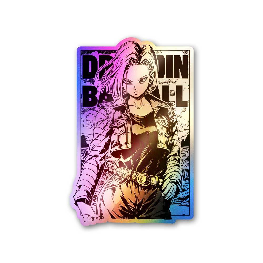 STICK IT UP – Android 18 Holographic Sticker – Dazzling Holographic ...