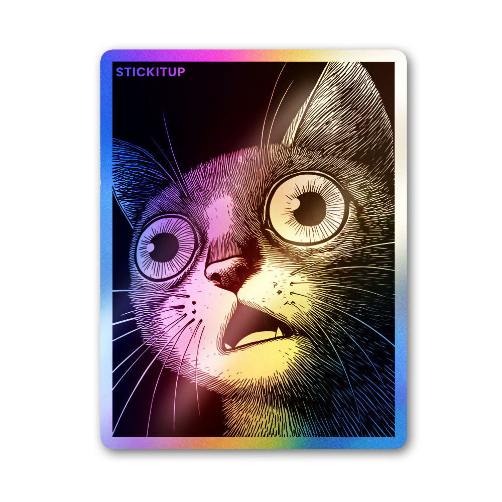 Memecat Energy Holographic Stickers