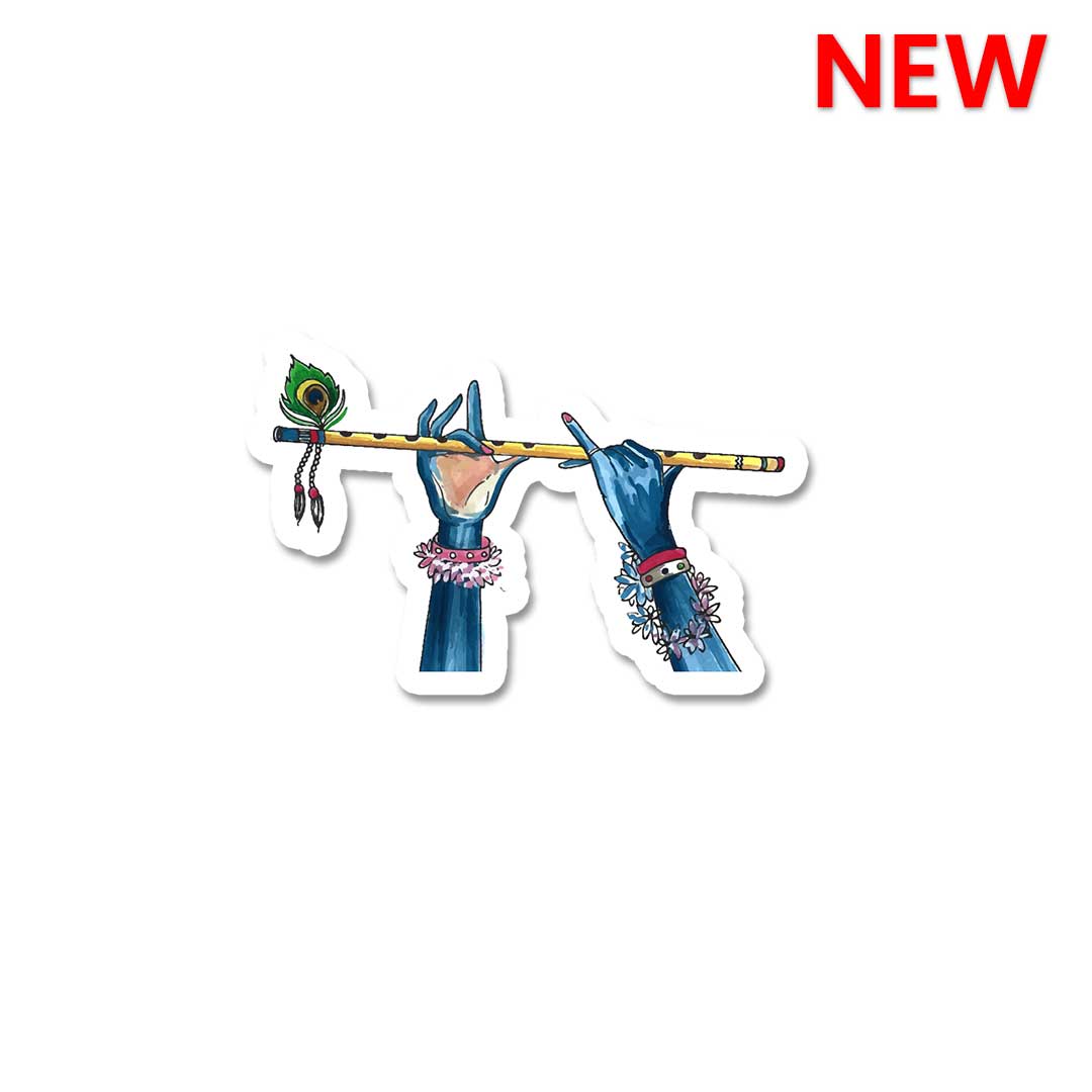 Krishna Hand With Flute Sticker - Buy best quality stickers, sticker ...