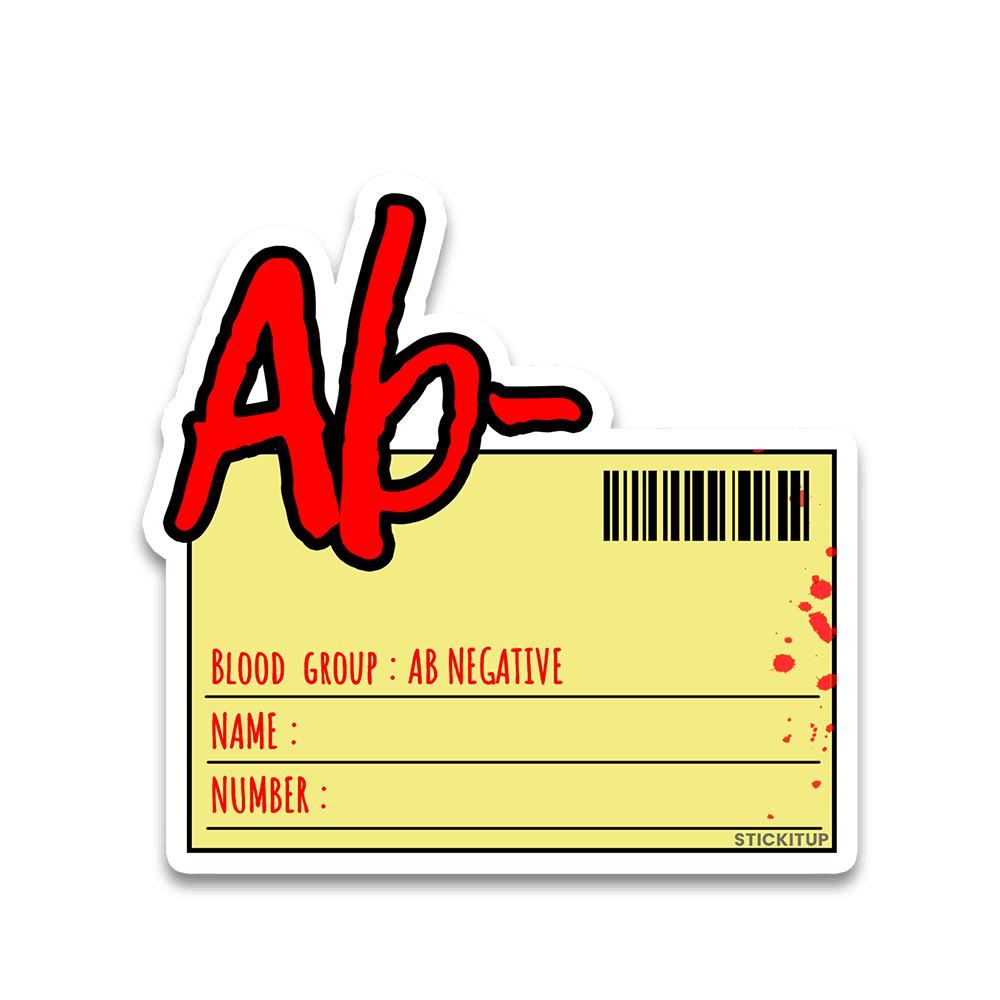 Buy Ab Minus Bumper Sticker Online | Premium Waterproof Vinyl | STICK IT UP