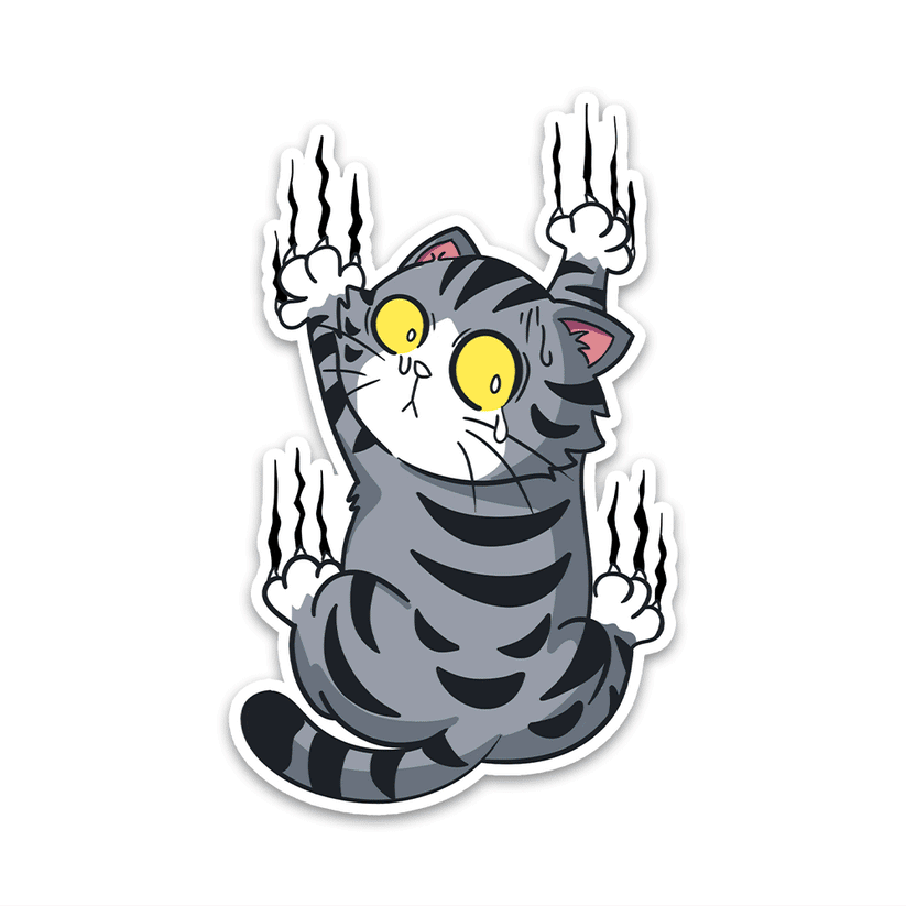 Buy Grey Cat Bumper Sticker Online | Premium Waterproof Vinyl | STICK IT UP