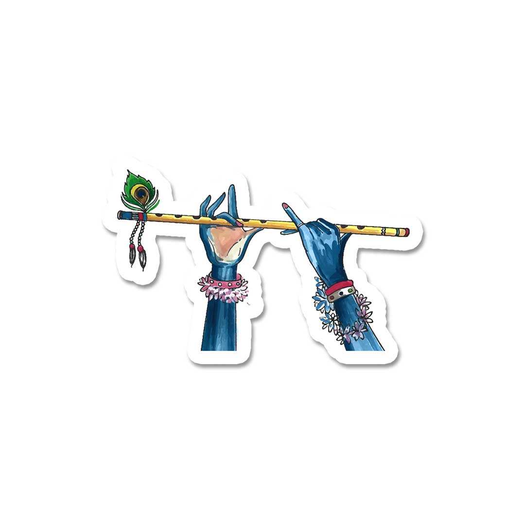Krishna Hand With Flute Sticker - Buy best quality stickers, sticker ...