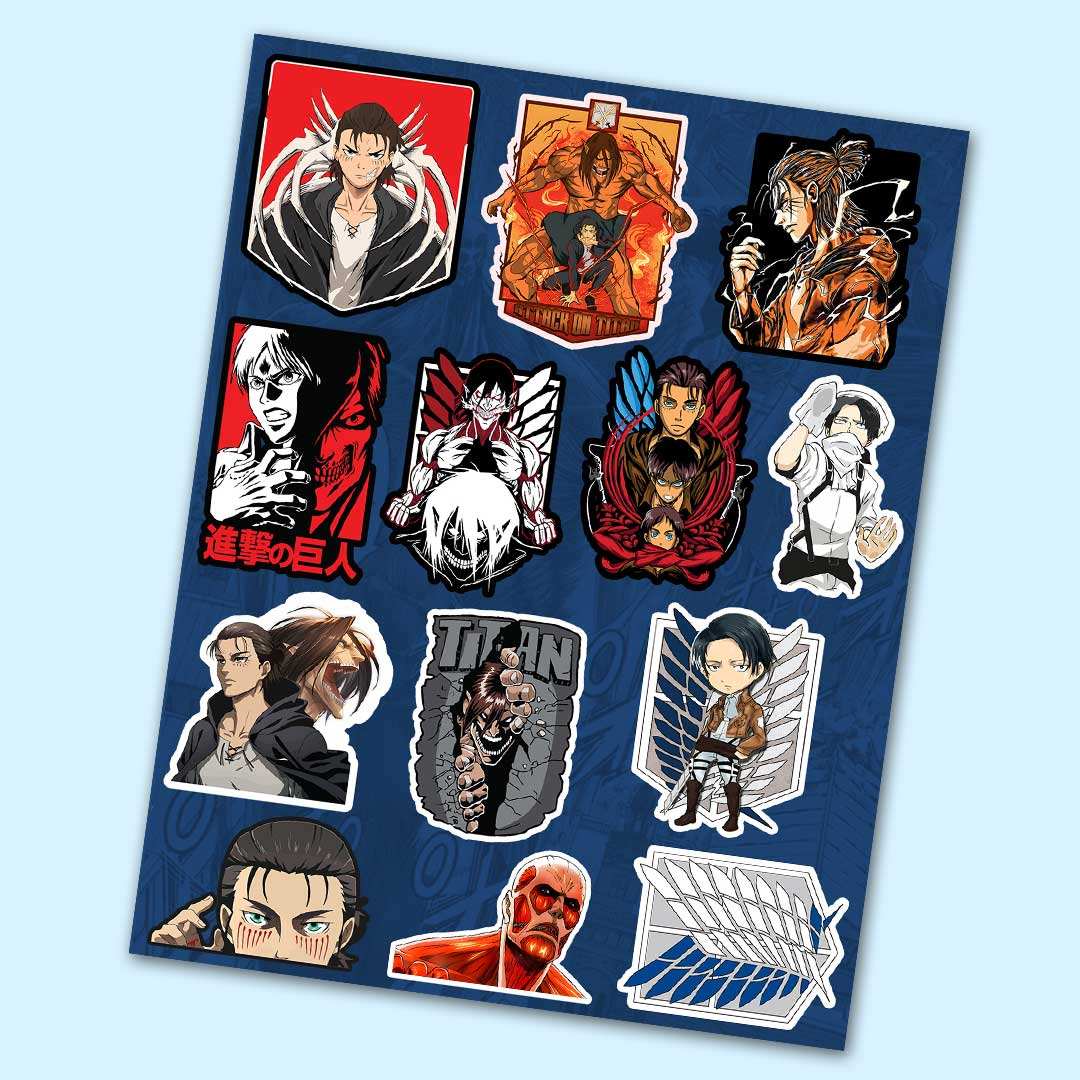 Buy Attack on titan Mini Sticker Sheet Online | Premium Waterproof ...