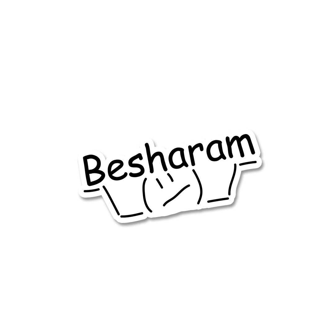Buy Besharam Sticker Online | Premium Waterproof Vinyl | STICK IT UP