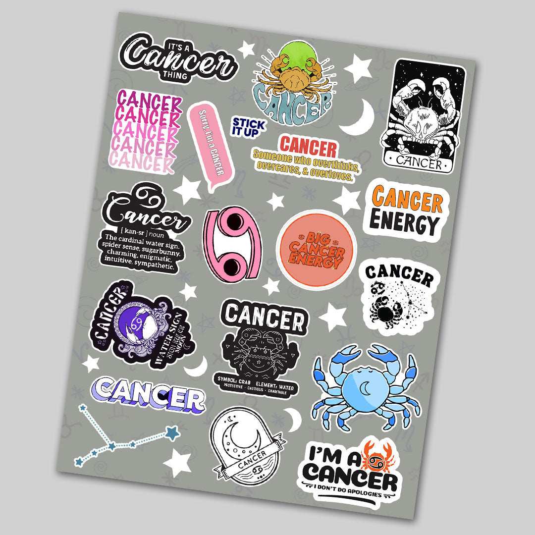 Buy Cancer Mini Stickers Sheet Online | Premium Waterproof Vinyl ...