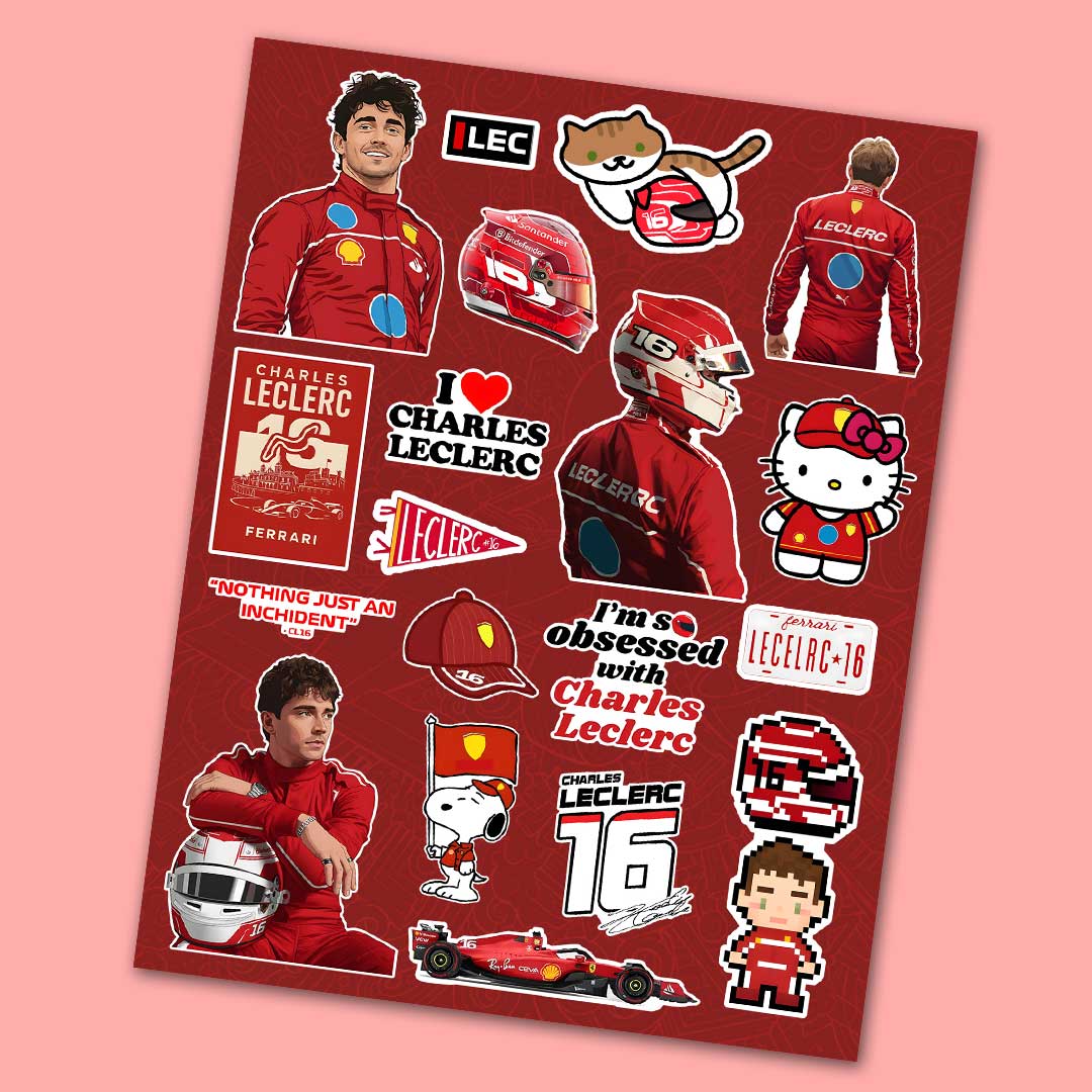 Buy Charles Leclerc Sticker Sheet Online | Premium Waterproof Vinyl ...