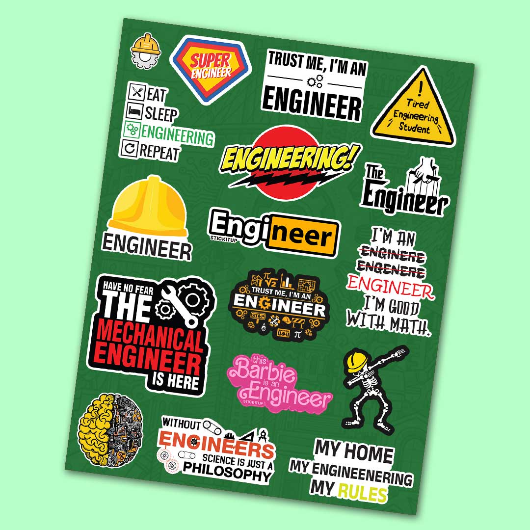 Buy Engineering Sticker Sheet Online | Premium Waterproof Vinyl | STICK ...