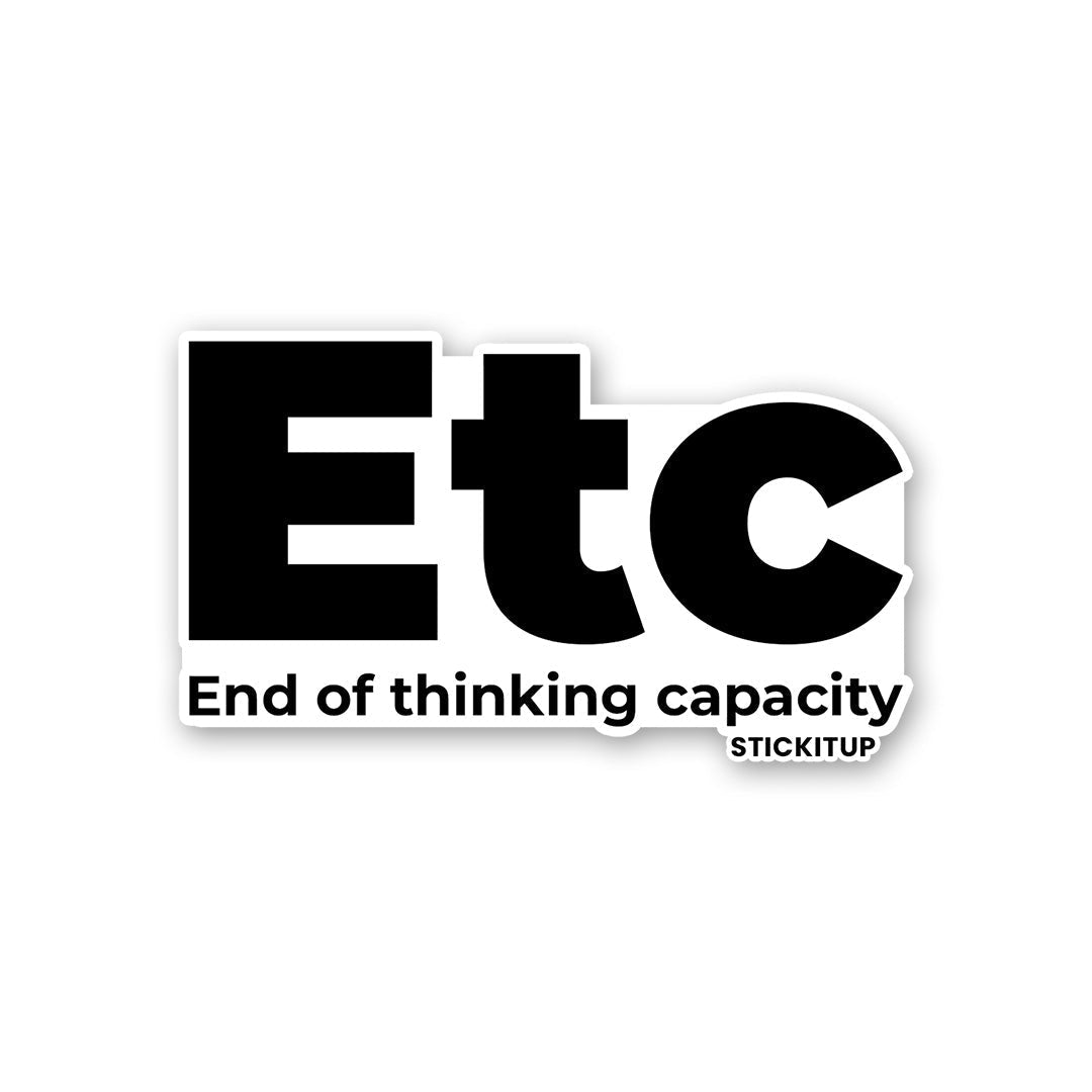 Buy ETC Sticker Online | Premium Waterproof Vinyl | STICK IT UP