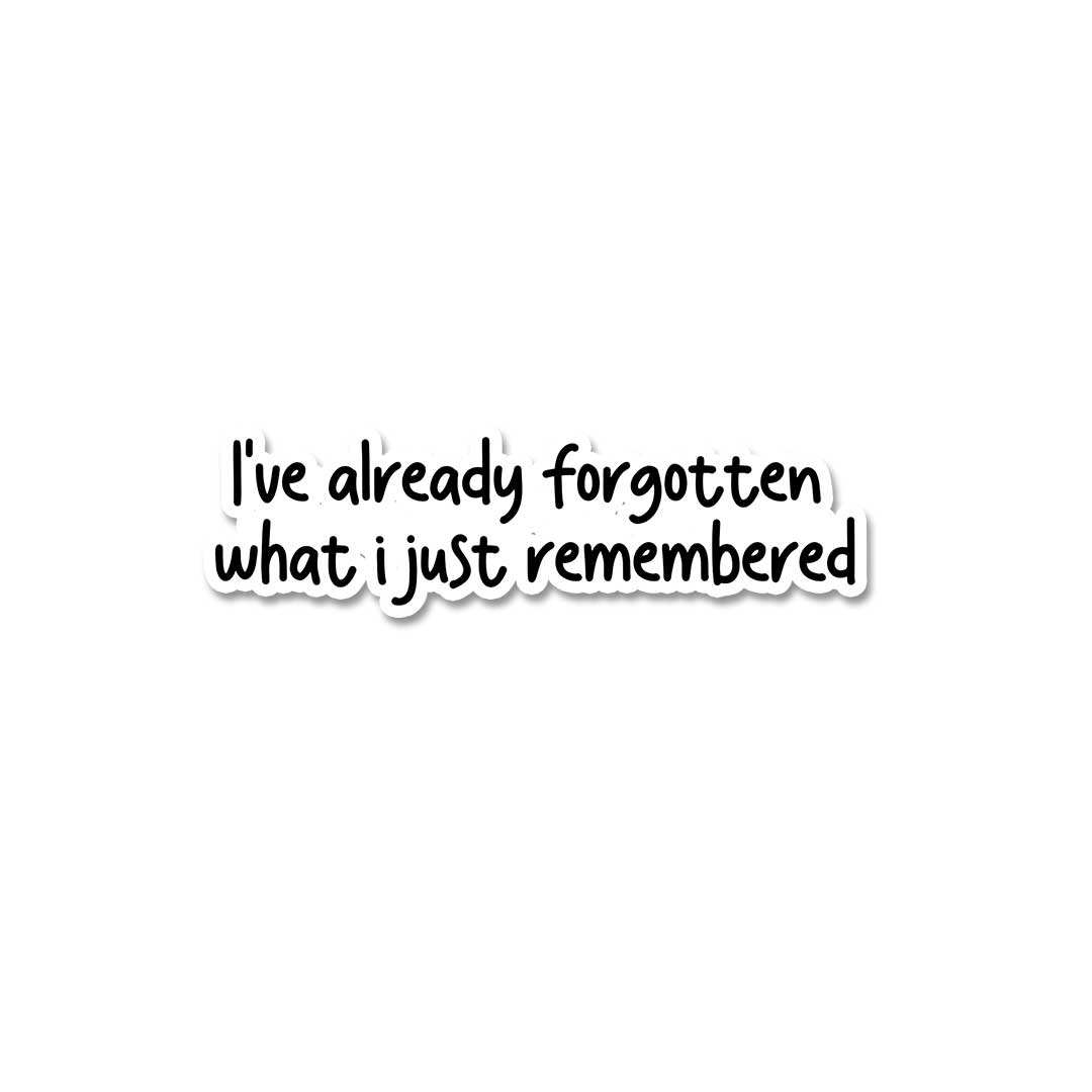 Buy I Have Already Forgotten Sticker Online | Premium Waterproof Vinyl ...