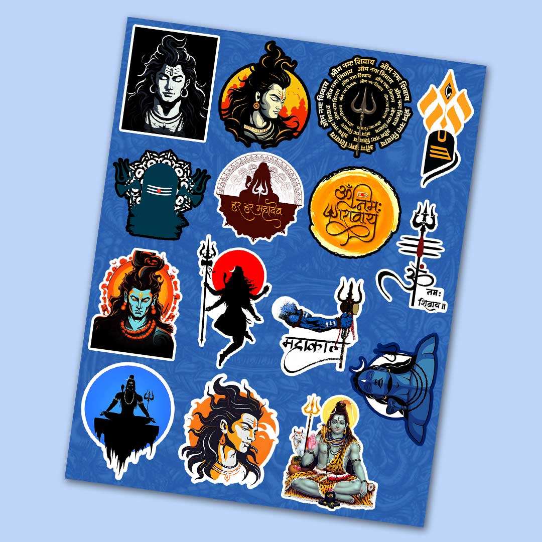 Buy Lord Shiva Mini Sticker Sheet Online | Premium Waterproof Vinyl ...