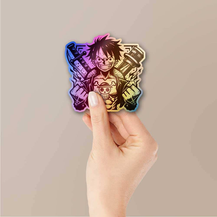Buy Luffy Holographic Sticker Online | Premium Waterproof Vinyl | STICK ...