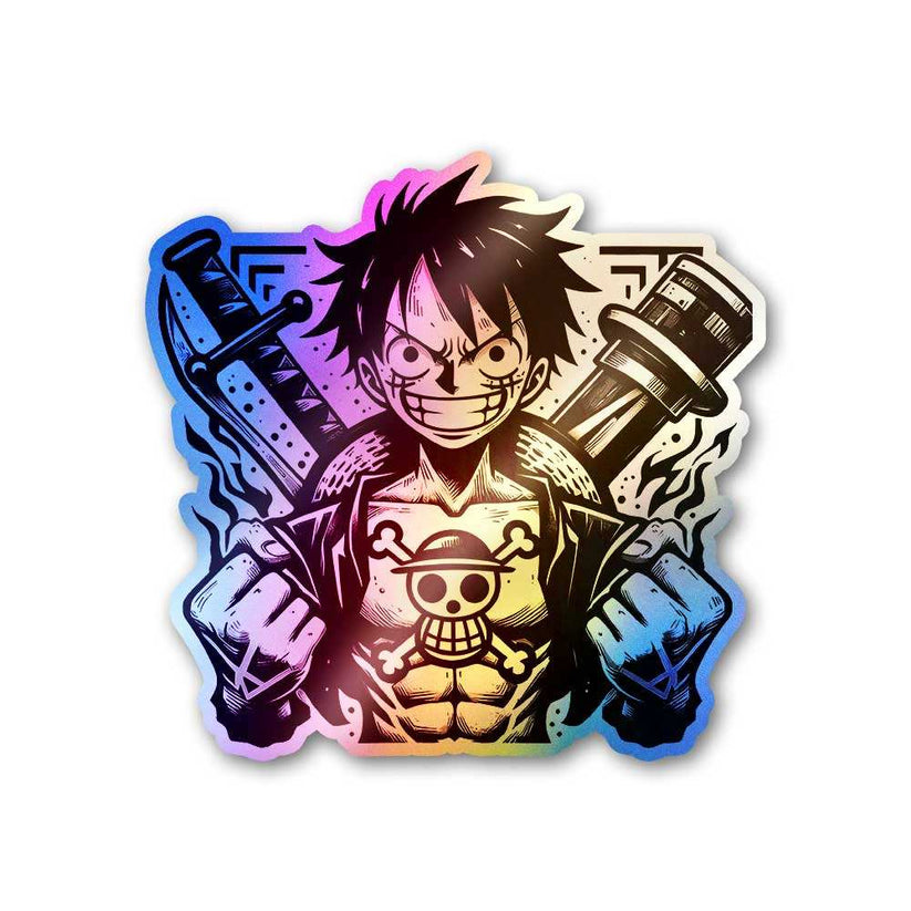 Buy Luffy Holographic Sticker Online | Premium Waterproof Vinyl | STICK ...