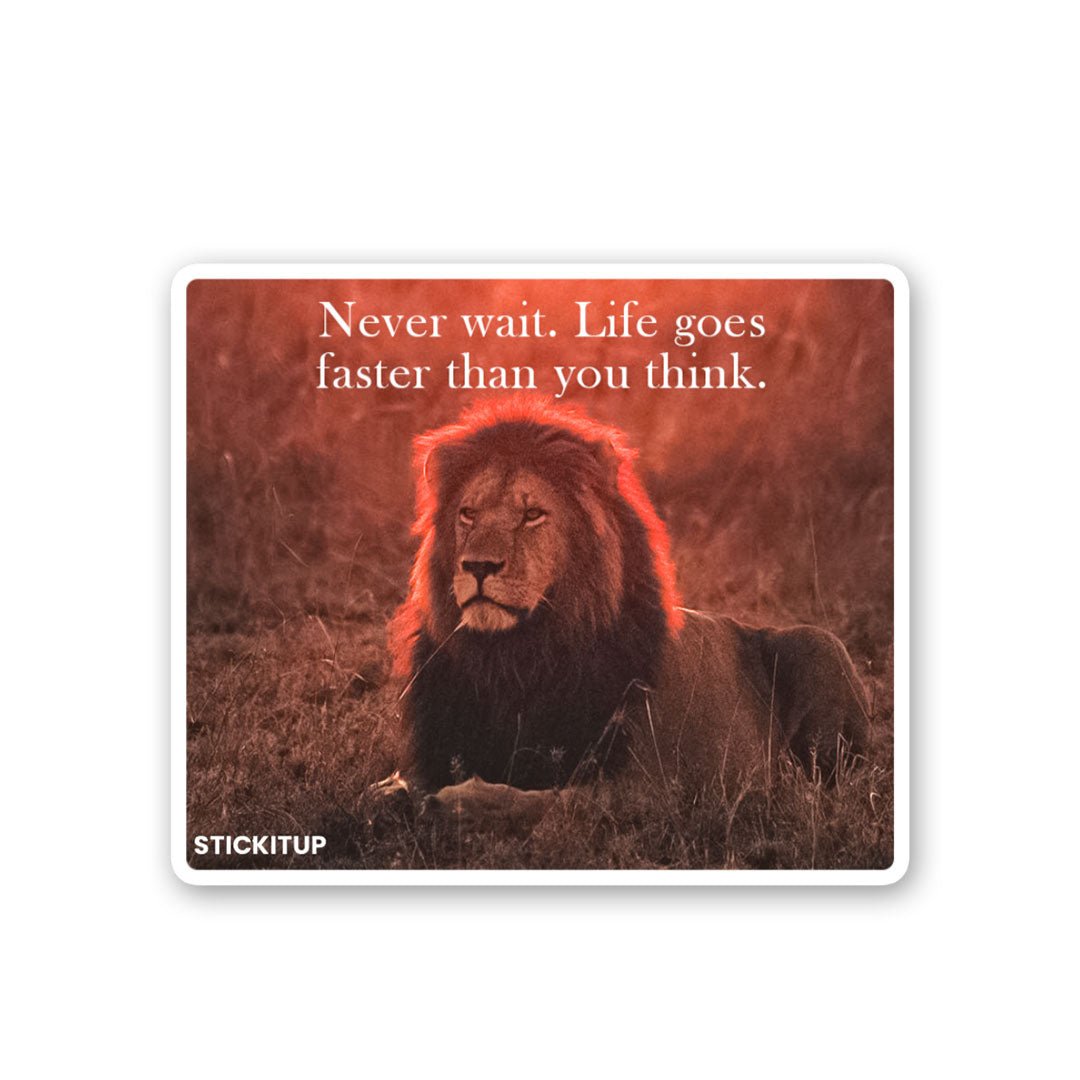 Buy Never wait Sticker Online | Premium Waterproof Vinyl | STICK IT UP