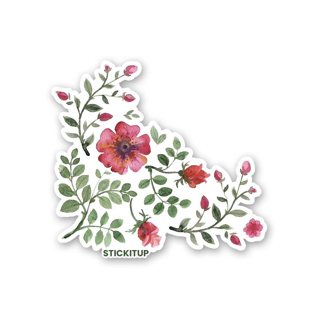 Buy RED FLOWERS Sticker Online | Premium Waterproof Vinyl | STICK IT UP