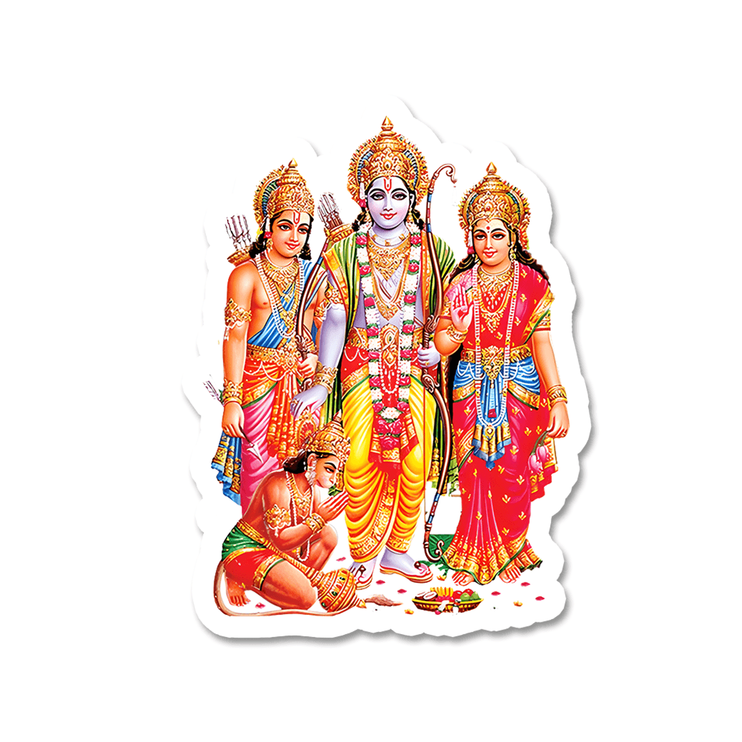Buy Shri Ram Laxmi Narayan Sticker Online | Premium Waterproof Vinyl ...