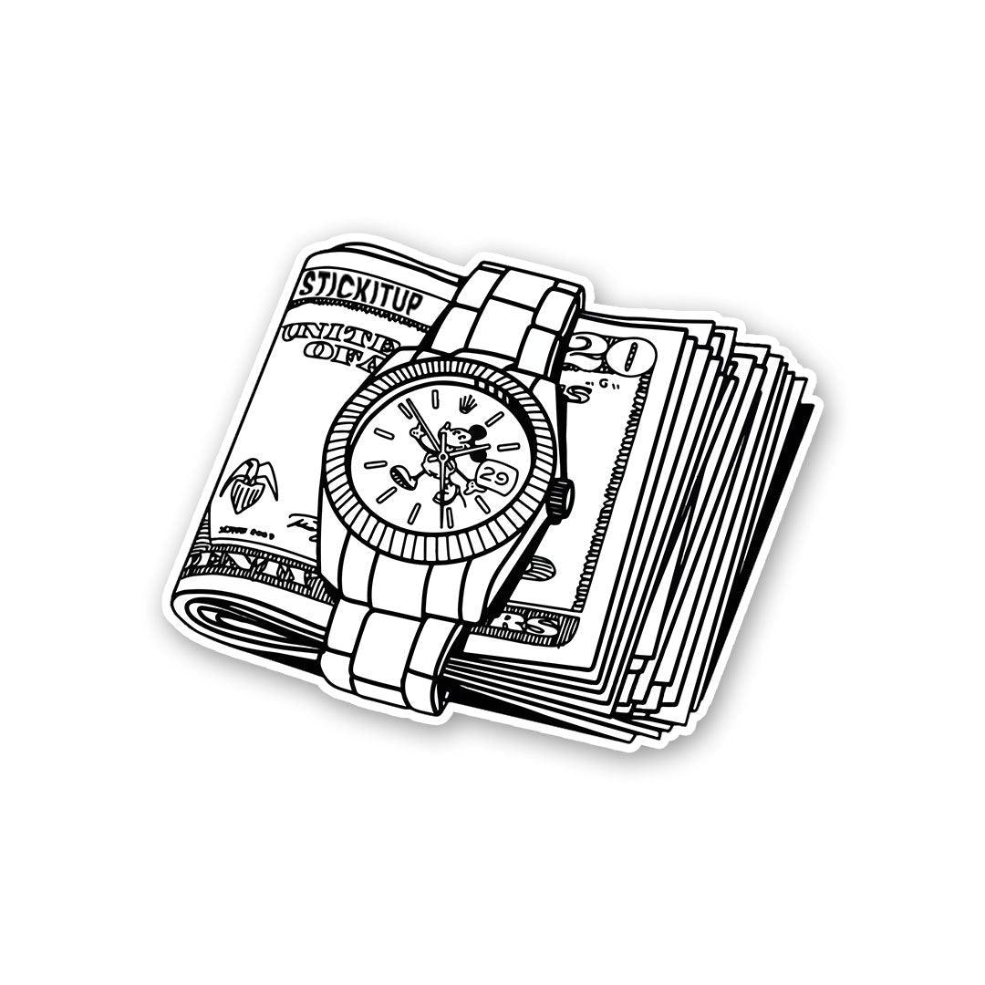 Buy Time Is Money Sticker Online | Premium Waterproof Vinyl | STICK IT UP
