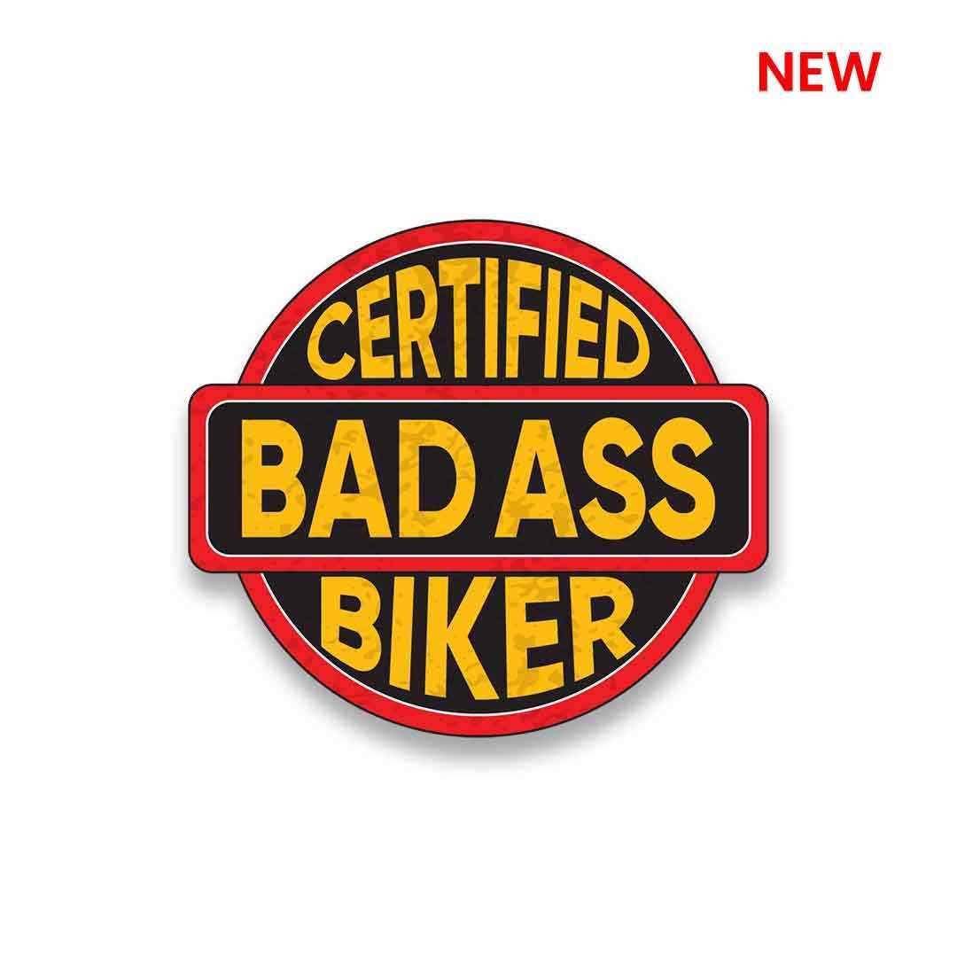 Buy Certified Bad Ass Biker Sticker Online | Premium Waterproof Vinyl ...