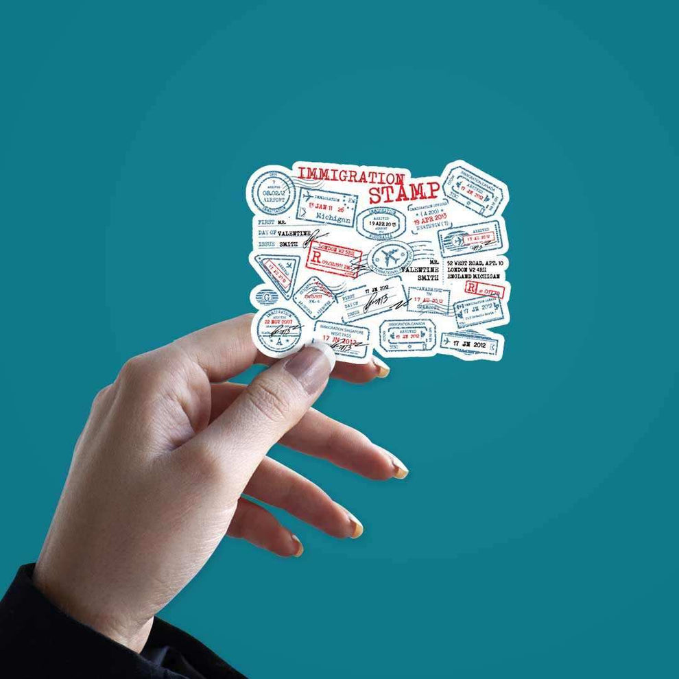 Buy Immigration Stamp sticker Online | Premium Waterproof Vinyl | STICK ...